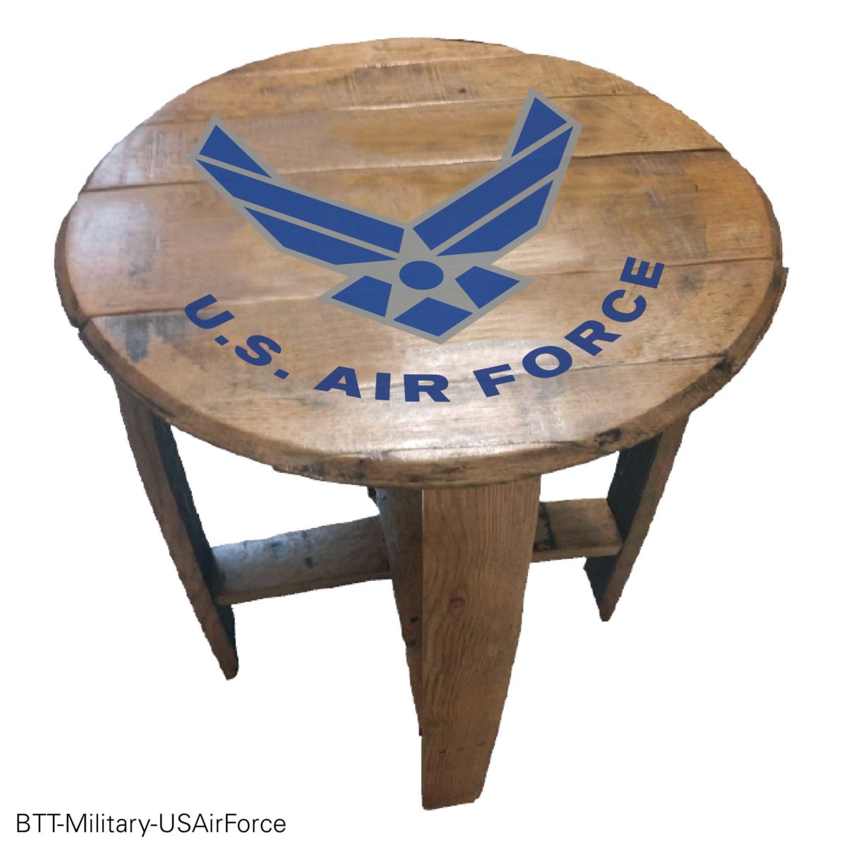 MILITARY-U.S. AIR FORCE Oak Barrel Table - Barrel Tops